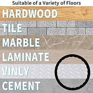 2 Pack Bar Stools Leg Protectors Ring, Non Slip Silicone Chair Leg Floor Protector, Pads Bottom Protect Wooden Floor No Scratches No Noise Anti-slip, Stretchable Fits 14.5" to 16.5" Chair Base, Black