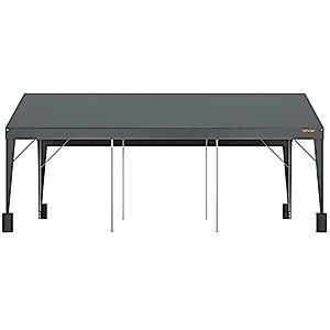 VEVOR Outdoor 10x20 ft Heavy Duty Carport Car Canopy Garage Boat Shelter Party Tent with 8 Reinforced Poles and 4 Weight Bags, UV Resistant Waterproof All-Season Tarp for SUV, F150, Car, Truck, Boat