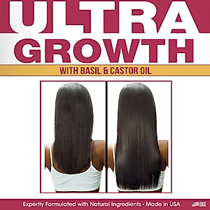 Difeel Ultra Growth Basil & Castor Hair Oil Leave in Conditioning Treatment 6 oz. with Spray Cap & Dispensing Cap