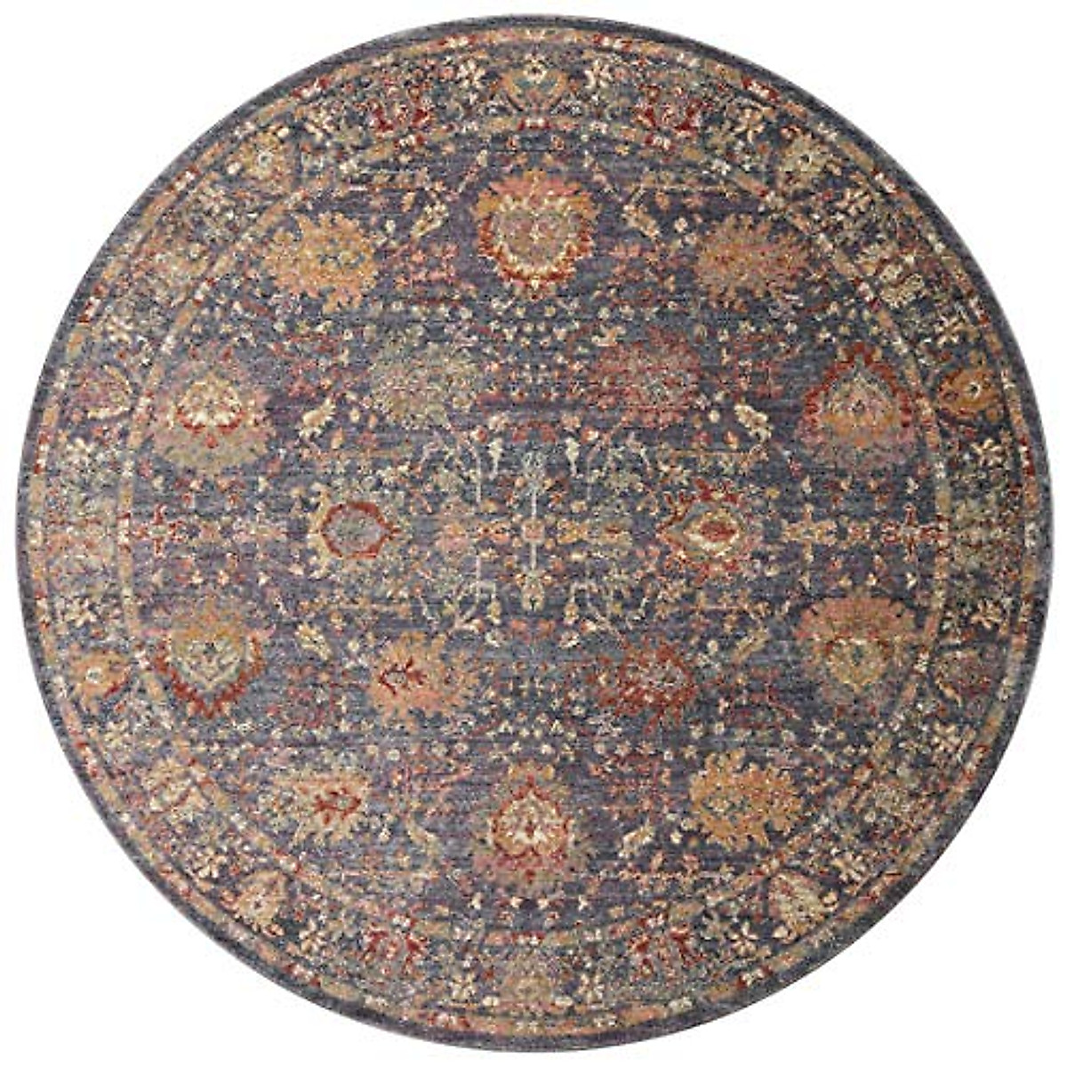 Loloi Giada Collection GIA-01 Grey / Multi, Traditional Area Rug, 5'-0" x 5'-0" Round