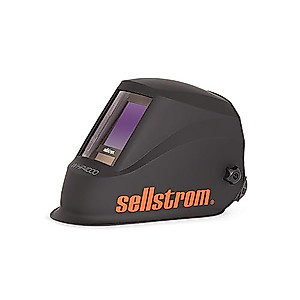 Sellstrom Lightweight,Ergonomic Design,Nylon,Extra Large Blue Lens Technology,All-Day Comfort,Excellent Optical Clarity,Premium Welding Helmet with ADF Technology,Black/Orange,7'Wx 13'H x 5'L,S26400