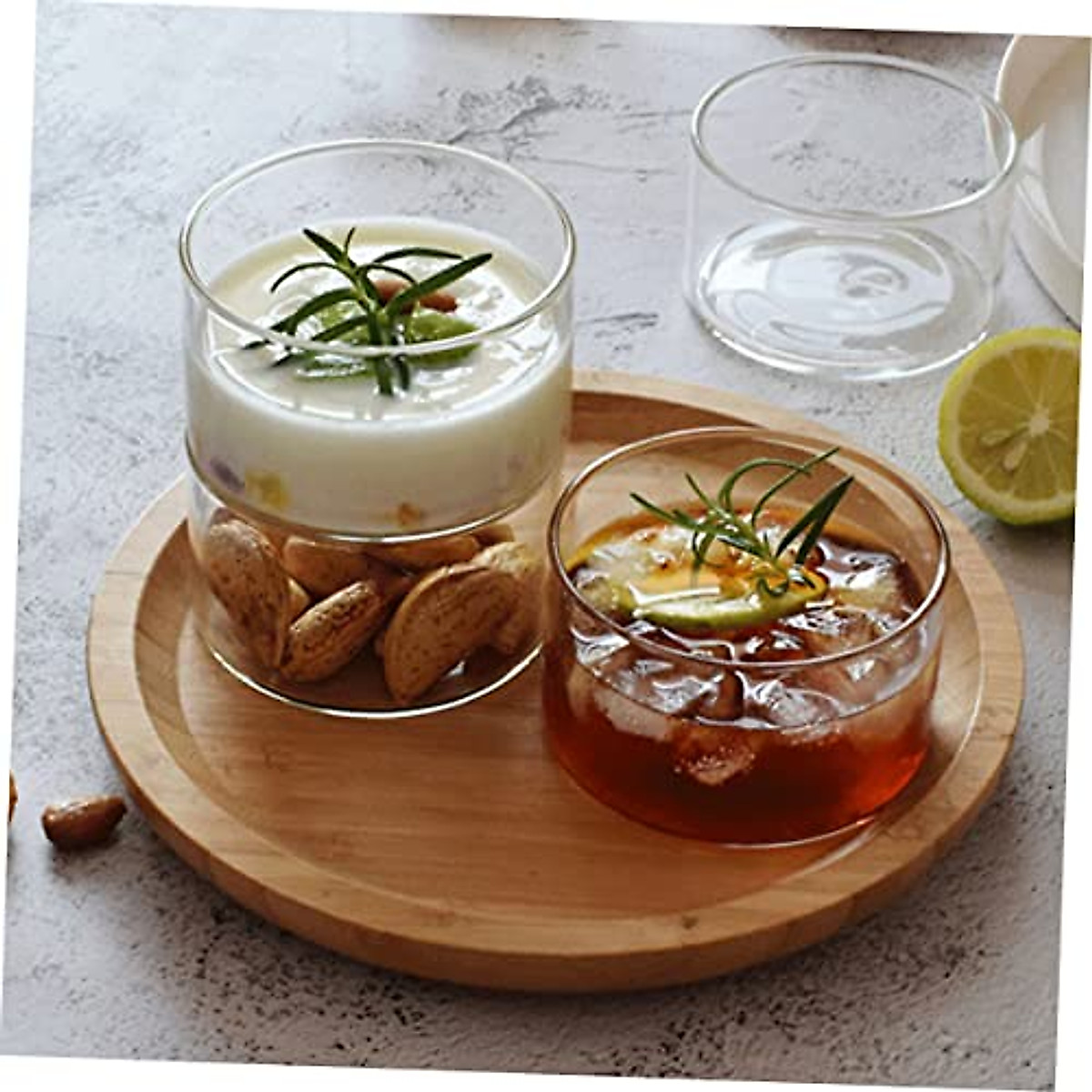 Healifty 6 Pcs Pudding Mold Cups Round Glasses Juice Glass Candy Mold Round Dessert Bowl Glass Jelly Bowl Cocktail Glasses Glass Pudding Cup Dessert Supply Transparent Yogurt Cup With Cover