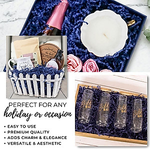 MagicWater Supply Crinkle Cut Paper Shred Filler (2 LB) for Gift Wrapping & Basket Filling - Navy Blue