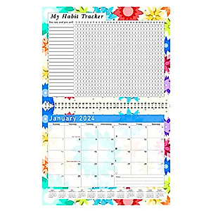 2024 Monthly Desktop/Wall Calendar/Planner - Habit Tracker - Daily, Weekly & Monthly Goal Motivational Habit Tracking Journal Inspirational - (Edition #01)