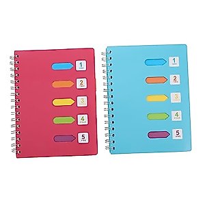 Ciieeo 2pcs Notebook Wire Bound Notebook Ruled Spiral Agenda Notebook Memo Notepad Sketchbook A5 Spiral Notebook Fashion Book Digital Paper Notebook Portable Diary Books A5 Coil Notepads