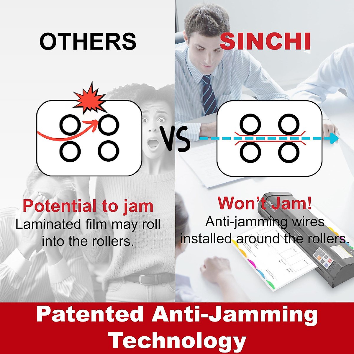 SINCHI Auto Sense, 3-10 mil, 13-inch Laminating Machine for Business/ Office/ School, 50-Second Warm-up Never-Jam Heavy Duty Thermal Laminator Machine 11x17, for foils as Well