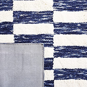 Safavieh Easy Care Collection Machine Washable 6' x 9' Navy/Ivory ECR109N Modern Contemporary Geometric Living Room Dining Bedroom Area Rug