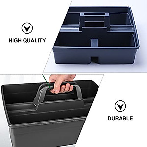 Cabilock Toolbox Storage Basket Cleaning Products Divided Cleaning Utility Tool Tote Carrier Basket with Handles for Cleaning Supplies Spray Bottles Water Bottles Portable Rectangular Plastic Baskets