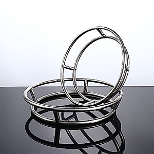 Potholders Wok Ring for Gas Stove, Stainless Steel Round Shelf Home Wok Rack, Reversible Size Wok Stand Wok Rack for Most Woks (S)