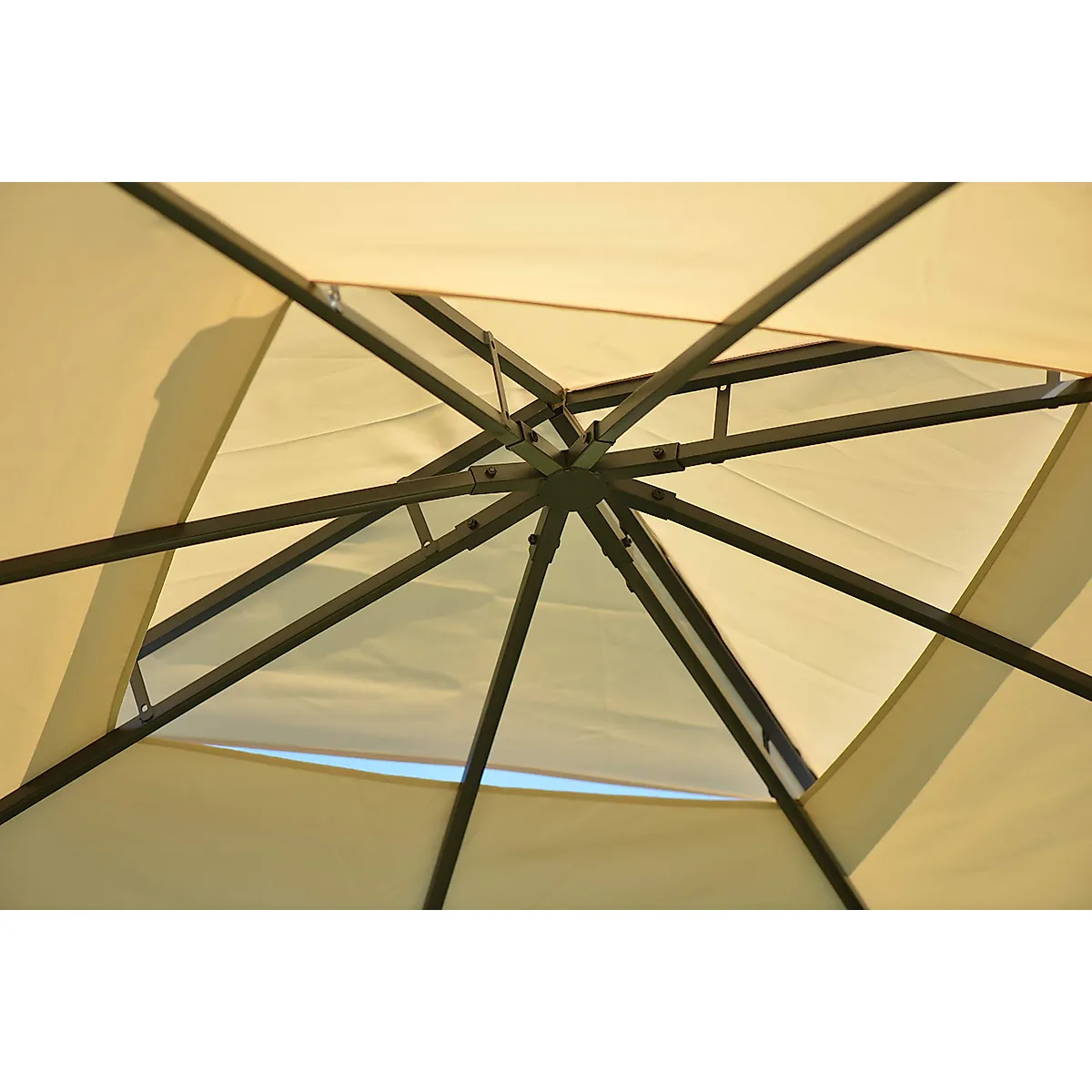 BBQ Gazebo Outdoor Gazebo Tent Gazebo with Mosquito Netting Canopy Cover Metal Hardtop Gazebos Double Tiered Grill Canopy with UV Protection for Garden Couryard 127.2" L*127.2" W*113.0" H Beige