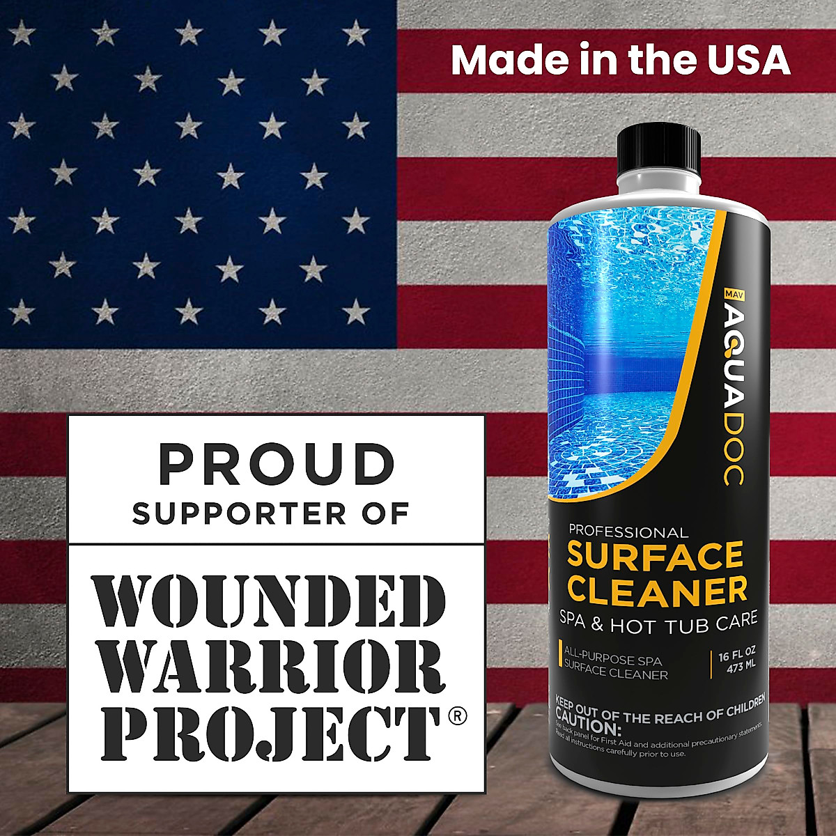 MAV AquaDoc Spa Cleaner & Hot Tub Cleaner Spray - Best Spa Surface Cleaner for Hot Tubs, Jacuzzi Cleaner & Hot Tub Surface Cleaner for Spa That Works as a Jacuzzi Cleaner & Tub Cleaner 16oz