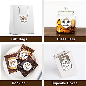 80 Baby Shower Thank You Stickers, Rainbow Birthday Party Favor Labels, Rainbow Themed Bridal Shower Wedding Favor Decorations