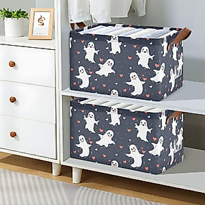 GEDAKO Storage Cubes Foldable Storage Bin Baskets with Double Handles Lines Dashes Dots Shelves Closet Organizers for Clothes Toys (Halloween)