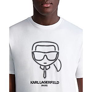 Karl Lagerfeld Paris Men's Soft Cotton Crew Neck T-Shirt, White, Large