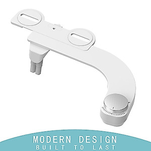 Bidet Attachment for Toilet - WITHLENT Left Hand Bidet Ultra-Slimt Non-Electric Dual Nozzle (Frontal & Rear Wash) Adjustable Water Pressure, Water Bidet Toilet Seat Attachment,Easy to Install (Silver)