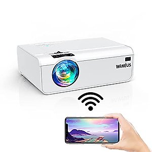 Mini WiFi Projector Full HD 1080P Projector Compatible with PC Firestick TV Box USB Drive Chromecast