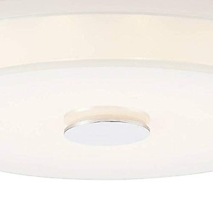 Possini Euro Design Clarival Modern Ceiling Light Flush-Mount Fixture 12 1/2" Wide Sleek Chrome Dimmable LED Clear Ring White Acrylic Diffuser for Bedroom Kitchen Living Room Hallway Dining House