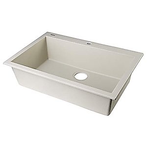 ALFI brand AB3020DI-B Drop-In Single Bowl Granite Composite Kitchen Sink, 30", Biscuit