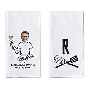 sockprints Personalized Kitchen Towel with Monogrammed for Wannabe TV Chef - Males – Funny Kitchen Towels Set. 100% Pure Ringspun Cotton, Super Absorbent Kitchen Towels - Chef Design, Kitchen Décor