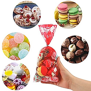 DIYASY Halloween Cellophane Candy Bags, 150 Pack Treat Goodie Bags for Kids Plastic Goody Snack Bag Bulk Party Favors with 180 Twist Ties