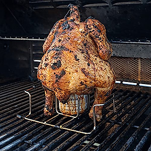 Koohere Beer Can Chicken Holder for Grill and Smoker, Premium Grade Stainless Steel Beer Chicken Stand with Handle