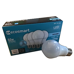 Led technology EcoSmart 60W Equivalent Daylight A19 Energy Star, Dimmable LED Light Bulb (16 Pack)