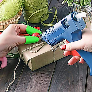 Silicone Finger Protectors Covers Caps for Hot Glue Gun Wax Rosin Resin Honey Adhesives Scrapbooking Sewing Crafts Ironing Embroidery Needlework Accessories (Green&Blue)-12 Pieces