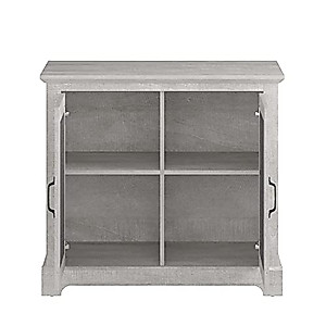 Galano Millicent 2 Door Sideboard, Buffets & Sideboards, Storage Cabinet, Credenza for Living Room, Buffet Cabinet with Storage, Acrylic Mirror, Black with Knotty Grey Oak