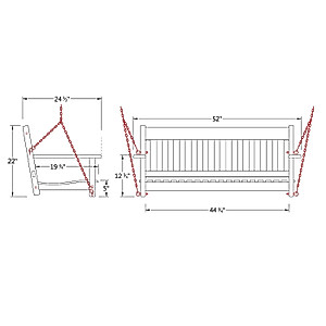 Cambridge Casual Solid Wood Bentley Porch Swing, Black