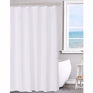 N&Y HOME Fabric Shower Curtain Liner Solid White with Magnets, Hotel Quality, Machine Washable, 70 x 72 inches for Bathroom