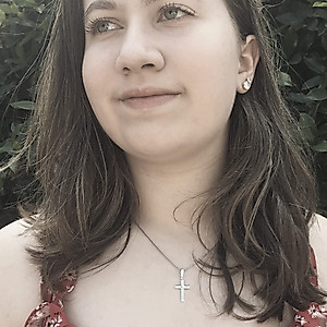 Inspired By My Girls Sterling Silver Cross Necklace with Adjustable Wheat Chain and Faith Keepsake Card Gift For Women - Cut