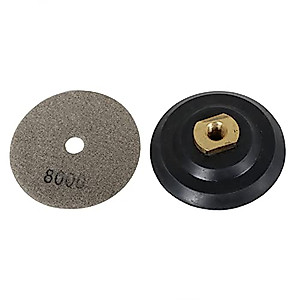 findmall 4 Inch Diamond Polishing Pads with 1Pcs 5/8-11 Backer Pad, 13Pcs 50-8000 Grit Polishing Pad Kit Fit for Drill, Grinder, Polisher