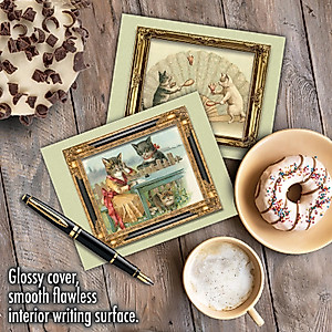 The Best Card Company - 10 Thank You Assortment Note Cards w/Envelopes, Assorted Set of Thank You Cards4 x 5.12 inch - Funny Feline M1737TY