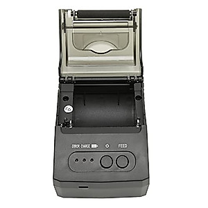 Qinlorgo Thermal Printer, Fast Thermal Receipt Printer 90mms 2000mAh Rechargeable 100240V Small Handy Paper Width 58mm for Restaurant (US Plug)