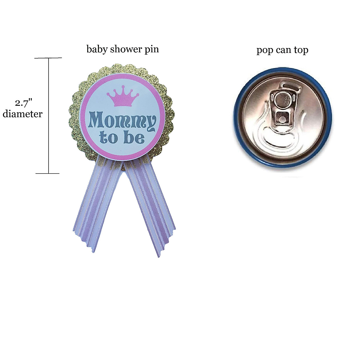 Daddy to Be Pin Princess Mommy to Be Baby Shower dad to wear at Baby Shower, Pink & Gold, It's a Girl, Baby Sprinkle