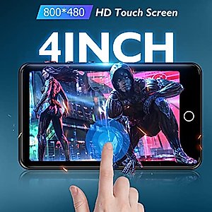 16GB Mp3 Player with Bluetooth and WiFi - PAUAILM USB-C Android Streaming Music Player with Memory Expansion Built-in APP Store 4" Touch Screen Portable MP4 Player for Kids with FM Radio (Black)