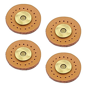 EXCEART Purse Wallet 2 Pair Magnetic Buckle Bag Button Purse Snap Closure Purse Handbag Fastener Replacement for DIY Purse Bag Clothes Leather Accesories Brown Yellow Round Purse