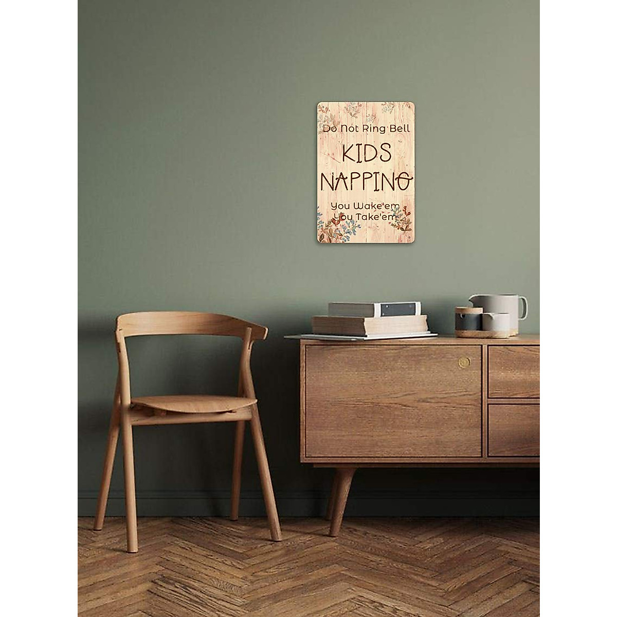 Do Not Ring Bell Kids Napping You Wake'Em You Take'Em Iron 20X30 cm Retro Look Decoration Art Sign for Home Kitchen Bathroom Farm Garden Garage Inspirational Quotes Wall Decor
