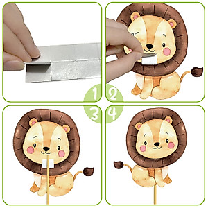 24Pcs Jungle Animals Centerpiece Sticks Safari Animal Table Toppers for Jungle Birthday Party Zoo Animals Baby Shower Supplies Safari Party Decoration