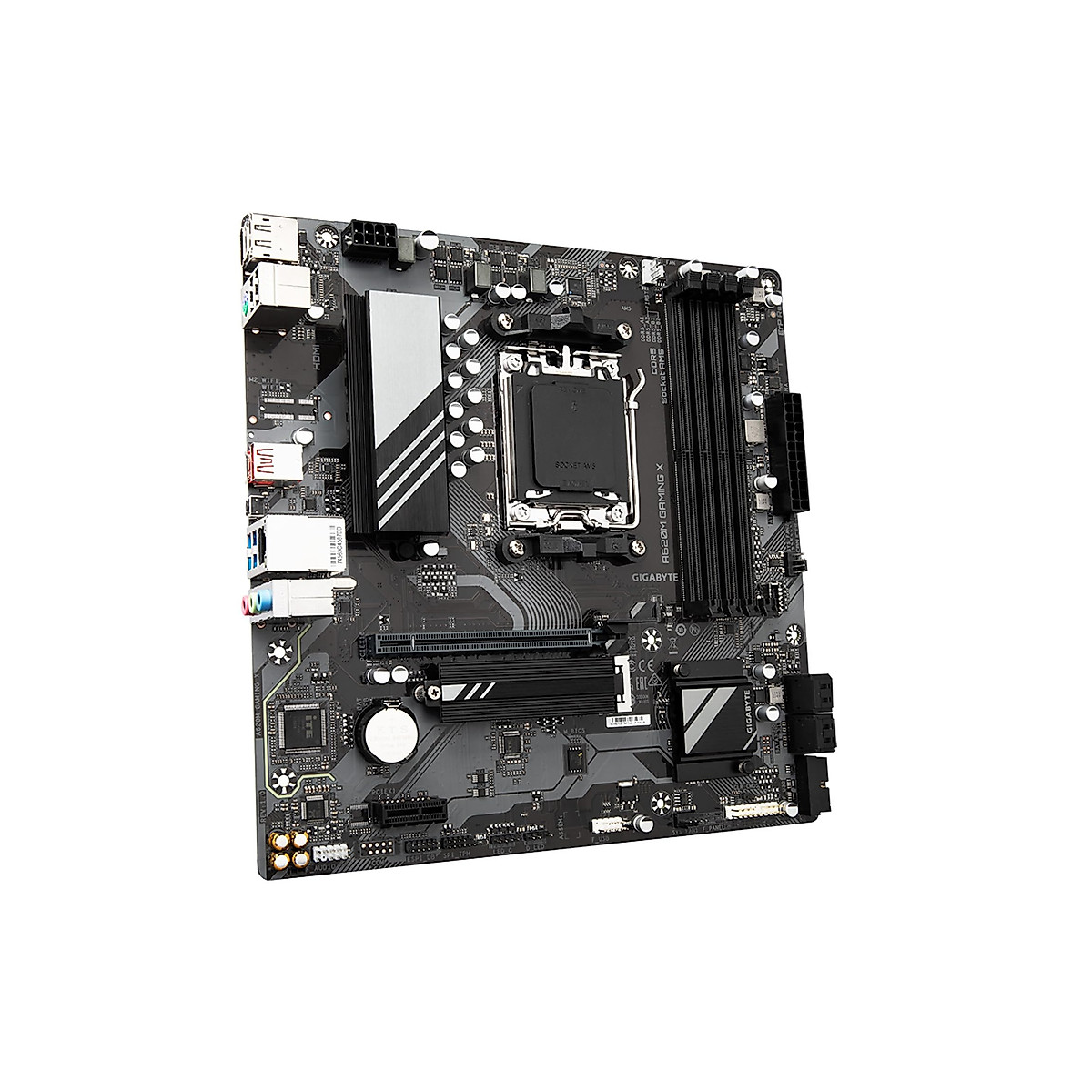GIGABYTE A620M GAMING X (AM5/ LGA 1718/ AMD/ A620/ Micro ATX/ 5-Year Warranty/ DDR5/ PCIe 4.0 M.2/ PCIe 4.0/ USB 3.2 Gen1x2 Type-C/Realtek 1GbE LAN/Q-Flash Plus/PCIe EZ-Latch/Motherboard)