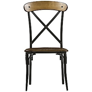 Baxton Studio Broxburn Light Brown Wood & Metal Dining Chair