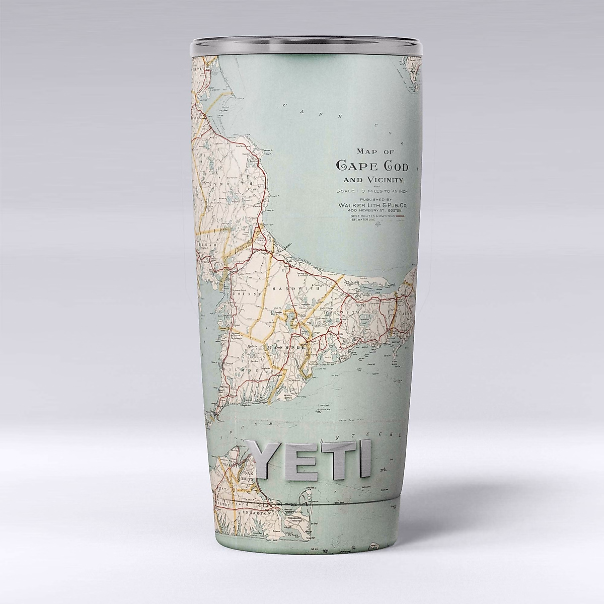 Design Skinz The Vintage Map of Cape Cod - Skin Decal Vinyl Wrap Kit Compatible with The Yeti Rambler Cooler Tumbler Cups