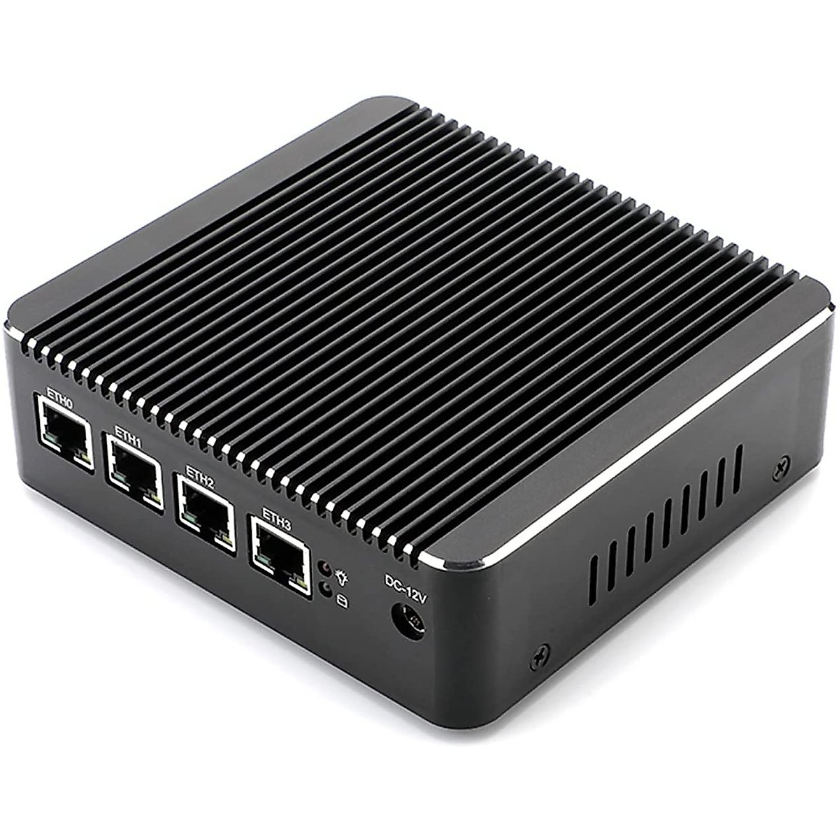 Firewall Micro Appliance,Fanless Mini PC with Intel Celeron J4125 Quad Core,4 Intel I225 Gigabit LAN,VGA/HDMI/USB,AES-NI,Barebone No Ram No SSD