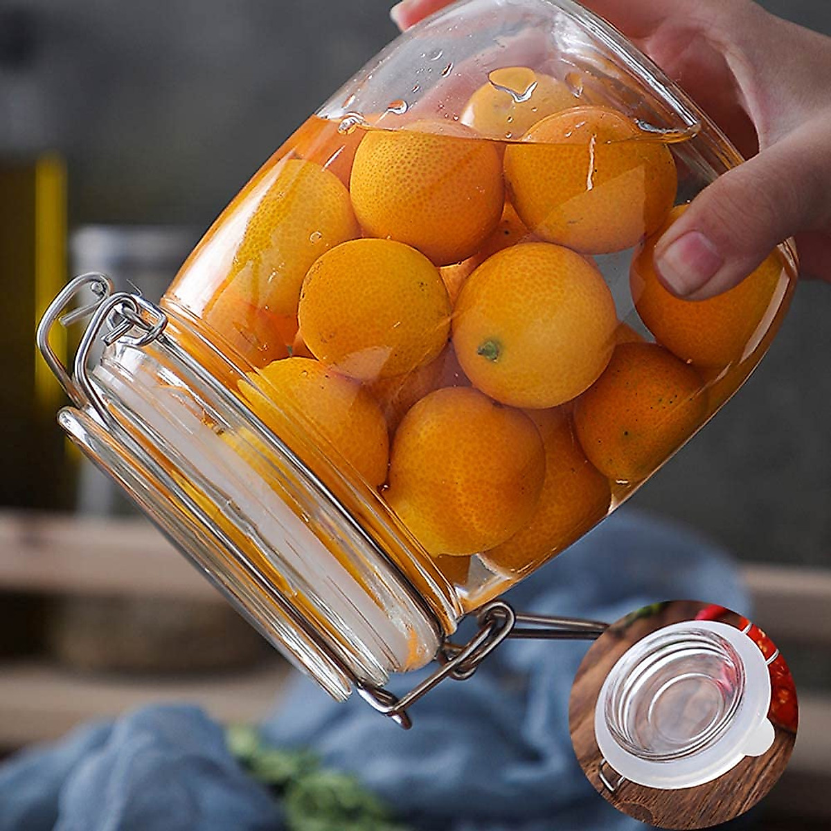 8 Pieces Replacement Silicone Jar Gaskets for Clip Top Storage Jars, 4 Colors Jar Seals Airtight Silicone Gasket Sealing Rings for Regular Mouth Canning Jars