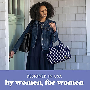 Fit & Fresh Lunch Bag For Women, Insulated Womens Lunch Bag For Work, Leakproof & Stain-Resistant Large Lunch Box For Women, Snap Closure Westport Bag Navy Dot