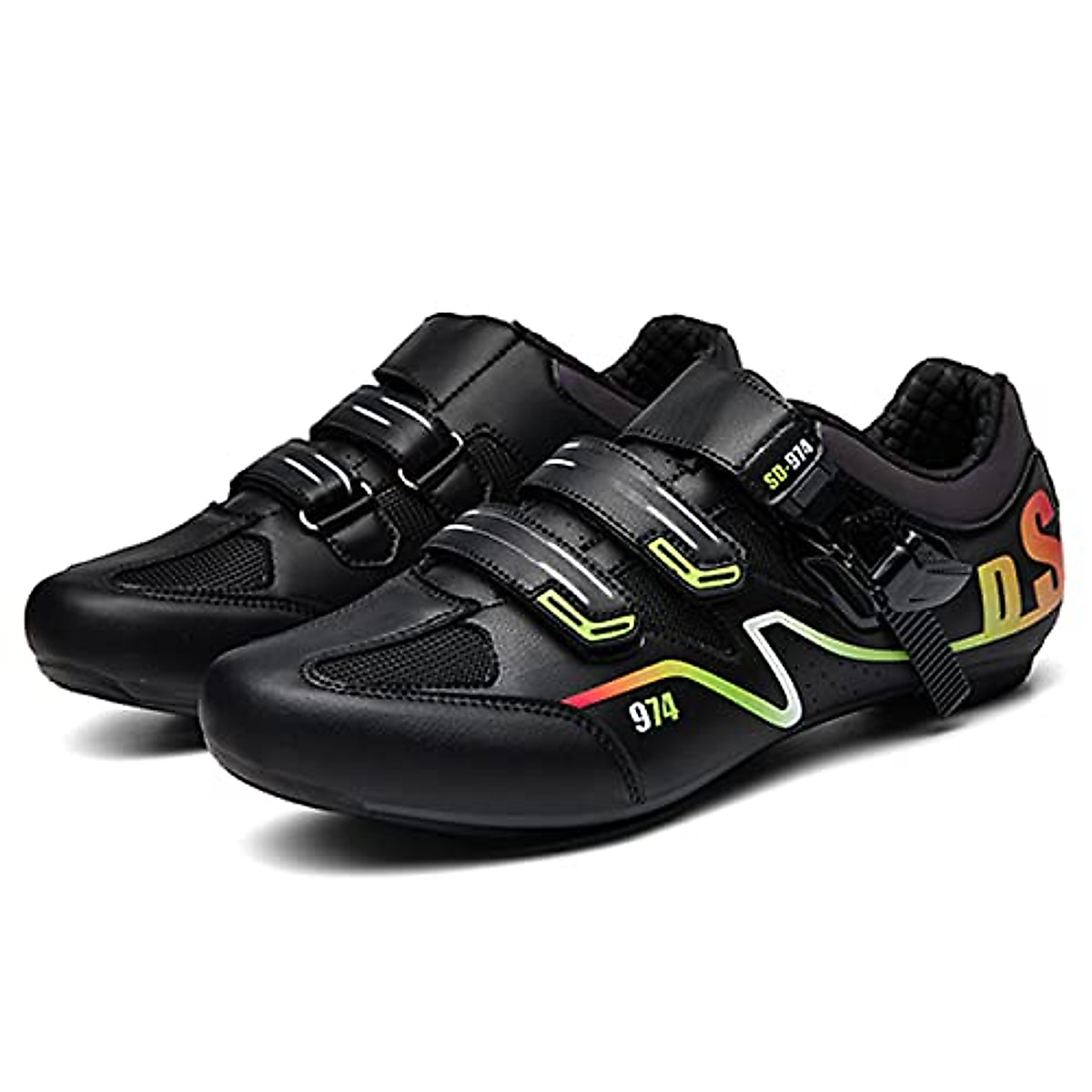 SDEQA Cycling Shoes for Men's Women's Unisex Road Bike Indooor Outdoor Cycling Shoes Compatible with Shimano SPD & Look Delta Compatible with Peloton Bike Shoes,Black,7