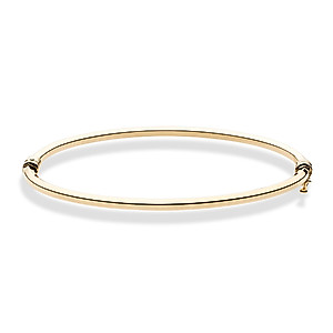 Miabella 18K Gold Over Sterling Silver Italian Oval Hinged Bangle Bracelet for Women, 6.75 to 8 Inch, 925 Made in Italy (Medium - 7.5 Inches)
