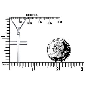 DAOCHONG S925 Sterling Silver Cross Communion Baptism Easter Pendant Necklace for Women Men Teen Jewelry