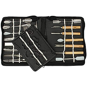 eoocvt Culinary Carving Tool Set Fruit Vegetable Food Garnishing Cutting Slicing Peeling Culinary Garnish Tools Kit (46 pcs)