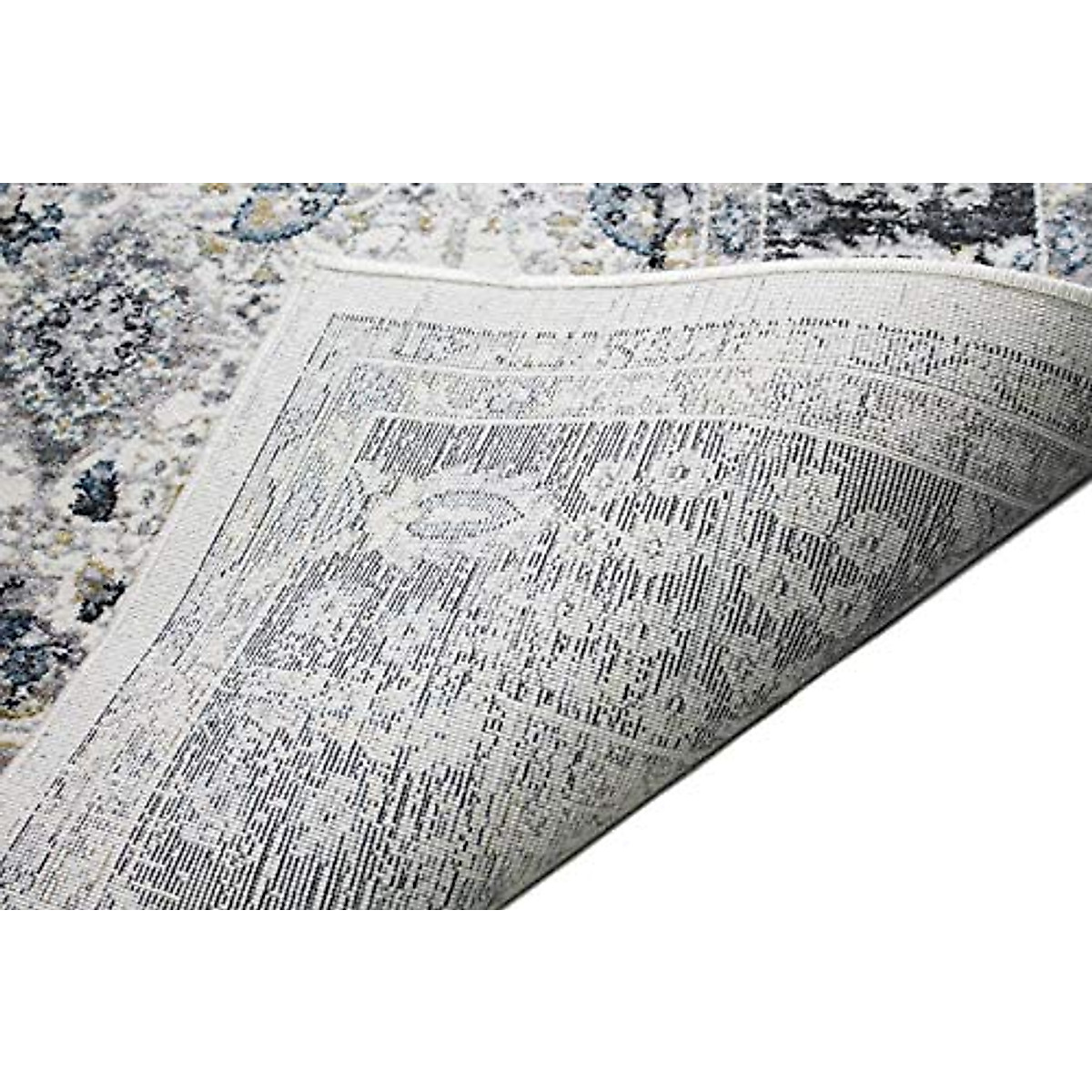 Bashian Collection Area Rug - Luxury Power Loom Polyester - Home Decor for Runner Rug, Entryway Rug, Living Room Rugs, 2.6’ x 8’, Ivory/Charcoal